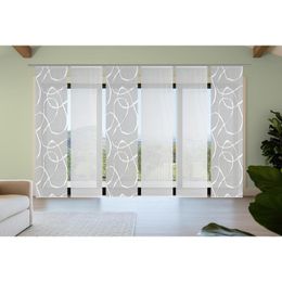 Vision S Schiebegardine &raquo;OPHELIA&laquo; Paneelwagen 6 Stk. tlg. Schiebevorhang,Bambusoptik,Digitaldruck,SET grau Polyester 260cm, Paneelwagen, 60cm
