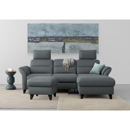 Sit & More sit&more Ecksofa &raquo;Mellum L-Form&laquo; Federkern, optional Schlaffunktion, Bettkasten & Armteilfunktion grau 100% Polyester B/H/T: 250cm x 87cm x 163cm, 