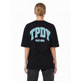 Trueprodigy Damen Oversize-Shirt "Arin F Logo Print Oversized Rundhals", schwarz, Gr. XL, Obermaterial: 100% Baumwolle CO., Shirts