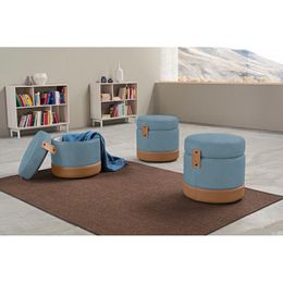 Egoitaliano Hocker &raquo;Tonder, Designhocker als Blickfang mit tollen Details, B/T 50/50cm&laquo; inkl. praktischem Stauraum als funktionale Stauraumm&ouml;glichkeit blau Luxus-