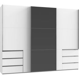 wimex Schwebet&uuml;renschrank &raquo;Level by fresh to go&laquo; mit Glast&uuml;r wei&szlig; B/H/T: 300cm x 236cm x 65cm, Schubladen: 6 Stk. T&uuml;ren: 3 Stk.