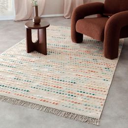 Wecon Home Teppich &raquo;Maddie&laquo; rechteckig 11 mm H&ouml;he handgewebt, robust, strapazierf&auml;hig, skandinavisch, Naturfaser bunt Schurwolle B : 160cm 1 Stk., 