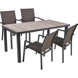 Garden Pleasure Garten-Essgruppe &raquo;RANA&laquo; 5 Stk. tlg. grau Aluminium Einheitsgr&ouml;&szlig;e