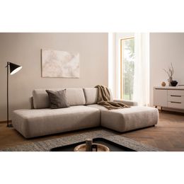 Home Affaire Ecksofa &raquo;TORGE, Schlafsofa Cord, Samtvelours u. Strukur fein, Couch in L-Form&laquo; Schlaffunktion und Bettkasten, Liegefl&auml;che: 210x125 cm, 