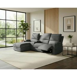 OTTO home Ecksofa &raquo;NAPORI Struktur, Multimediasofa, 3er Kinosessel XXL, L-Form&laquo; Kinosofa, manuelle o. elektr. Relaxfunktion, Staufach, Getr&auml;nkehalter 