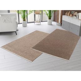 OCI DIE TEPPICHMARKE Teppich &raquo;JOKER OF STRIPES&laquo; rechteckig 5 mm H&ouml;he Wendeteppich, weiche flache Oberfl&auml;che, beidseitig nutzbar beige Polyester B : 