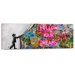 Reinders Deco-Panel &raquo;Graffiti follow your dreams&laquo; Hobbyraum - Mehrfarbig - MDF - Street Art - 90x30 cm bunt B/H/T: 90cm x 30cm x 2cm
