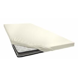 Primera Spannbettlaken &raquo;Elasthan-Feinjersey Topper&laquo; Aus 95% gek&auml;mmter Baumwolle und 5% Elastan beige Jersey-Elasthan, Obermaterial: 95% Baumwolle, 5% Elasthan