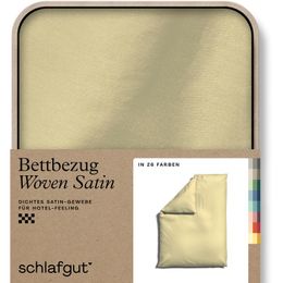 Schlafgut Bettbezug &raquo;Woven Satin&laquo; besonders dicht gewebt, Mix & Match: passender Kissenbezug erh&auml;ltlich gelb Mako-Satin, Obermaterial: 100% Baumwolle B/L: 155cm