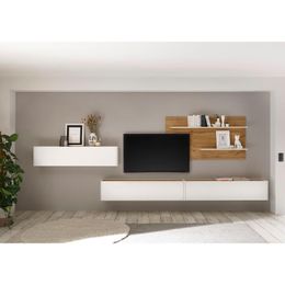 Home Affaire Wohnwand &raquo;City/Giron, moderne Anbauwand, Komplettset in vielen Farben verf&uuml;gbar&laquo; Set, 4 Stk. tlg. wei&szlig; Holzwerkstoff B/H/T: 400cmcm x 
