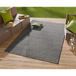 Hanse Home Teppich &raquo;Karo&laquo; rechteckig 8 mm H&ouml;he In- & Outdoor, L&auml;ufer, Wetterfest, Raute, Balkon, Garten, Flur schwarz Kunstfaser B : 240cm 1 Stk., 8mm