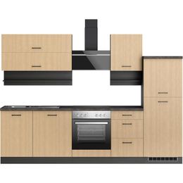 KOCHSTATION K&uuml;chenzeile &raquo;KS-Frieda Breite 280 cm&laquo; wahlweise mit E-Ger&auml;ten, mit 38mm starker Arbeitsplatte beige B/H/T: 280 x 200 x 60,mit E-Ger&auml;ten