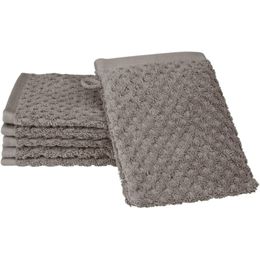 Ross Waschhandschuh &raquo;Harmony&laquo; 100 % Baumwolle, Hoch Tief Struktur, viele Farben grau Frottier, Baumwolle B/L: 16cmx22cm, 6 Stk., Frottier
