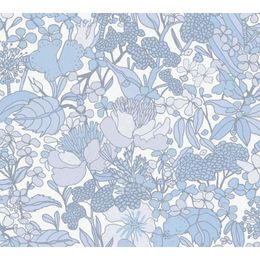 ARCHITECTS PAPER Vliestapete &raquo;Floral Impression&laquo; Wald botanisch floral glatt Blumentapete Tapete Dschungel Tapeten Wohnzimmer Schlafzimmer K&uuml;che blau Vlies B/L: 0,53m 