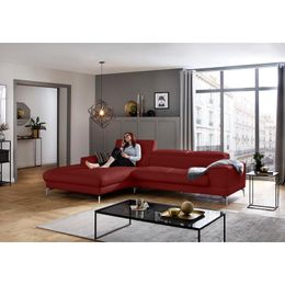 W.Schillig Ecksofa &raquo;piedroo, Designsofa mit tollem Sitzkomfort, bequem und elegant, L-Form&laquo; Kopfteilverstellung, wahlweise mit Sitztiefenverstellung, 