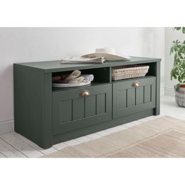 Home Affaire Schuhschrank &raquo;ASCOT&laquo; Breite ca. 110 cm gr&uuml;n B/H/T: 110cm x 47cm x 43cm, Schubladen: 2 Stk.