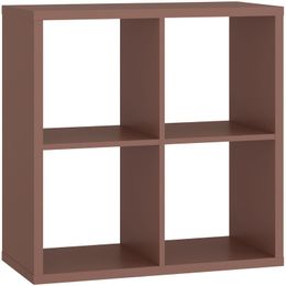 FORTE Standregal &raquo;Mauro&laquo; Fachgr&ouml;&szlig;e 33x33cm, 4 F&auml;cher orange Holzwerkstoff B/H/T: 72,7cm x 72,8cm x 32,9cm, 4 Stk. offene F&auml;cher