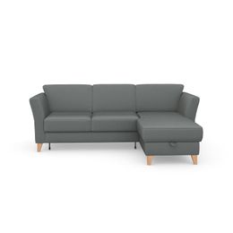 Sit & More sit&more Ecksofa &raquo;Visby L-Form&laquo; Wahlweise mit Schlaffunktion und Bettkasten, frei im Raum stellbar grau B/H/T: 248cm x 87cm x 162cm, Chenille, 