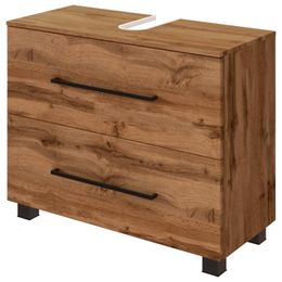 Welltime Waschbeckenunterschrank &raquo;Luena&laquo; Badm&ouml;bel, Breite 70 cm braun Holzwerkstoff eiche, B/H/T: 70cm x 54cm x 35cm