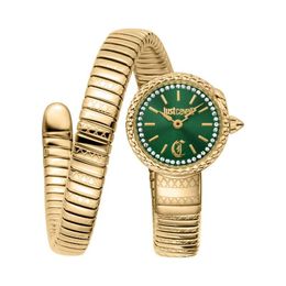 JUST cavalli time Damen Quarzuhr &raquo;Signature Snake&laquo; Armbanduhr, Damenuhr, Edelstahlarmband, analog, Kristallsteine gold Einheitsgr&ouml;&szlig;e