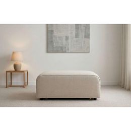 OTTO home Polsterhocker &raquo;Naddine&laquo; 60x96 cm, Strukturstoff mit M&eacute;lange-Effekt, mit Wellenunterfederung 100% polyester B/H/T: 60cm x 44cm x 96cm, 