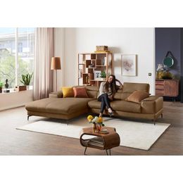 W.Schillig Ecksofa &raquo;Piedroo, Designsofa mit tollem Sitzkomfort, elegant und bequem, L-Form&laquo; Kopfteilverstellung, wahlweise mit Sitztiefenverstellung, 
