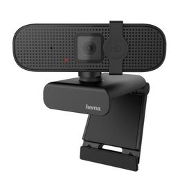 Hama Full HD-Webcam &raquo;PC Webcam f&uuml;r Laptop PC, Streaming, Chatten mit Mikrofon, Windows Mac&laquo; Full HD Plug & Play, verschlie&szlig;bare Linse, Standfu&szlig;, 