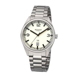 Regent Uhren Regent Damen Titanuhr Quarzuhr, Armbanduhr, Herrenuhr, analog, Tag silber Einheitsgr&ouml;&szlig;e