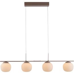 JUST LIGHT LED Deckenleuchte &raquo;NAMI&laquo; LED-Board 1 Stk. Warmwei&szlig; dimmbar, Simply Dim, Memory nach Trennung vom Netz, Comfort Lift braun 4, H: 80cm, 1 Stk