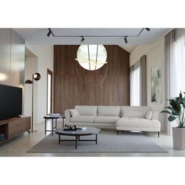 Trendmanufaktur Ecksofa &raquo;Luzi, wahlweise mit Schlaffunktion & Bettkasten., L-Form&laquo; Designsofa mit tollem Sitzkomfort, Metallf&uuml;&szlig;e schwarz, Breite 280 