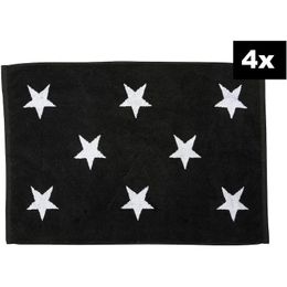done. Badematte &raquo;DAILY SHAPES Stars 4er-Set&laquo; H&ouml;he 5 mm fu&szlig;bodenheizungsgeeignet Badvorleger aus 100% Baumwolle, Jacquardgewebt schwarz Baumwolle 