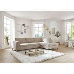 Die PlanBar Ecksofa &raquo;MP-IN24153, L-Form, Breite 289 cm&laquo; wahlweise mit Schlaffunktion und verstellbaren Kopfst&uuml;tzen beige 100% Polyester B/H/T: 289cm x