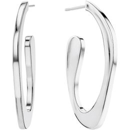 Calvin Klein Damen Paar Creolen &raquo;HARMONIOUS CONNECTION&laquo; mit Glasstein silber Edelstahl