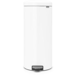 Brabantia M&uuml;lleimer &raquo;NewIcon Treteimer, 30L&laquo; sanft schlie&szlig;ender Deckel, mit leichter Pedalbedienung wei&szlig; Kunststoff, Metall B/H/T: 29,3cm x 67,9cm x 38cm, 30 l