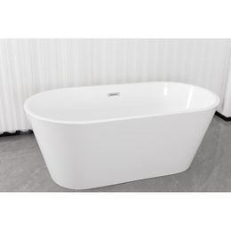 Sanotechnik Badewanne &raquo;YORK&laquo; H&ouml;he 58 cm Vorrichtung f&uuml;r Ablaufschlauch &Uuml;berlauf 170x75x58cm, aus Acryl wei&szlig; Acryl freistehend