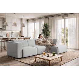 OTTO home Ecksofa &raquo;Merid L-Form, B: 295 cm - OTTO. Verl&auml;ssliche Qualit&auml;t.&laquo; jederzeit durch Module erweiterbar grau Struktur fein (100% Polyester);