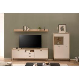 Home Affaire Wohnwand &raquo;Fredericia, moderne Anbauwand, Komplettset in Kaschmir&laquo; Set, 3 Stk. tlg. beige Holzwerkstoff B/H/T: 285cmcm x 170cmcm x 40cmcm