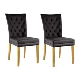 Home Affaire 4-Fu&szlig;stuhl &raquo;Colorado&laquo; (Set) 2 Stk.bequeme Polsterung, Gestell Massivholz wenge oder eiche natur schwarz Polyester B/H/T: 46cm x 94,5cm x 