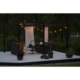 Konstsmide LED-Lichterkette &raquo;Weihnachtsdeko aussen&laquo; 20 Stk.-flammig LED Biergartenkette, 20 klare Birnen / 160 bernsteinfarbene Dioden schwarz Dioden 