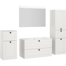 Nobilia Badm&ouml;bel-Set &raquo;Cascada&laquo; Set, mit Waschbecken, inkl. beleuchtetem Spiegel mit Touch-Sensor, 4 Stk. tlg. B/H/T: 210cmcm x 169cmcm x 48,7cmcm