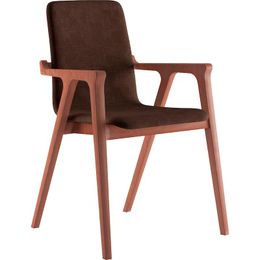 Home Affaire Armlehnstuhl &raquo;AXA&laquo; (Set) 1 Stk. braun Polyester B/H/T: 58cm x 88cm x 57cm, 1 Stk., Microfaser Veloursoptik