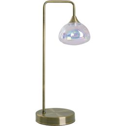 N&auml;ve n&auml;ve LED Tischleuchte &raquo;Varna&laquo; 1 Stk. Warmwei&szlig; 1 flg. irisierendes Glas incl. 6 LEDs warmwei&szlig; Gestell messing grau 1, &Oslash; 17,5cm H: 45cm, 1 Stk.