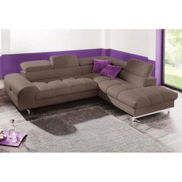 COTTA Ecksofa &raquo;Chef L-Form&laquo; mit Kopfteilverstellung, edle Metallkufen, optional Schlaffunktion Luxus-Microfaser (100% Polyester);Kunstleder Softlux ;