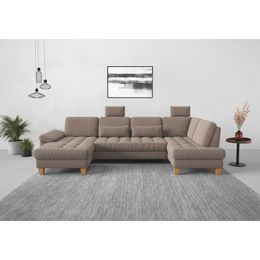 Sit & More sit&more Wohnlandschaft &raquo;Westham U-Form&laquo; wahlweise mit Schlaffunktion, Bettkasten, Sitztiefenverstellung grau 90% Polyester 10%Polyamid B/H/T: 338cm x