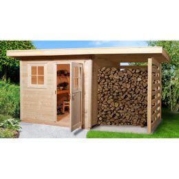 Weka Gartenhaus &raquo;170A Gr.2&laquo; beige Massivholz Fu&szlig;boden im Gartenhaus, ohne Dacheindeckung