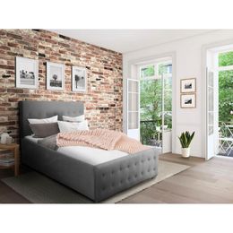 Home Affaire Polsterbett &raquo;Vaine&laquo; in 5 Breiten, auch in L&auml;nge 220 cm, incl. Roll-Lattenrost silber Samtoptik (100% Polyester) Liegefl&auml;che L&auml;nge B: 