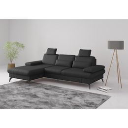 Sit & More sit&more Ecksofa &raquo;Morris L-Form, inkl. Sitztiefenverstellung&laquo; wahlweise mit Armteilverstellung, Schlaffunktion & Bettkasten schwarz B/H/T: 275cm x 