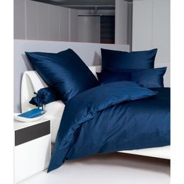 Janine Bettw&auml;sche &raquo;Colors&laquo; 3 Stk. feinf&auml;dige uni Bettw&auml;sche f&uuml;r alle Jahreszeiten, Markenrei&szlig;verschluss blau Mako-Satin, Obermaterial: 100% Baumwolle B/L: 