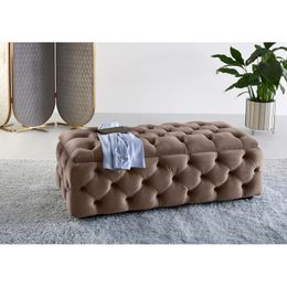 Home Affaire Polsterhocker &raquo;KALINA, hochwertige Knopfheftung, B/T/H: 120/55/45 cm&laquo; mit Staufach und innenliegenden Laschen zur besseren Aufbewahrung 