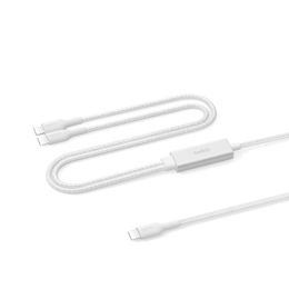 Belkin USB-Kabel &raquo;BoostCharge Pro geflochtenes USB-C-Doppelkabel (140 W)&laquo; USB-C 150 cm wei&szlig; Geeignet f&uuml;r viele Laptops, Smartphones und Tablets mit USB-C-